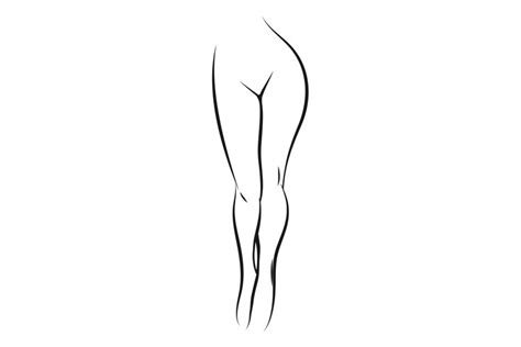 Naked Woman Legs Icon Curve Line Silhouette Logo