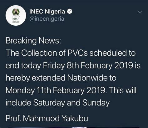 Inec Extends Deadline For Pvc Collection Daily Post Nigeria