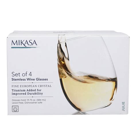 Mikasa Julie Set Of 4 1975oz Stemless Wine Glasses Cookserveenjoy