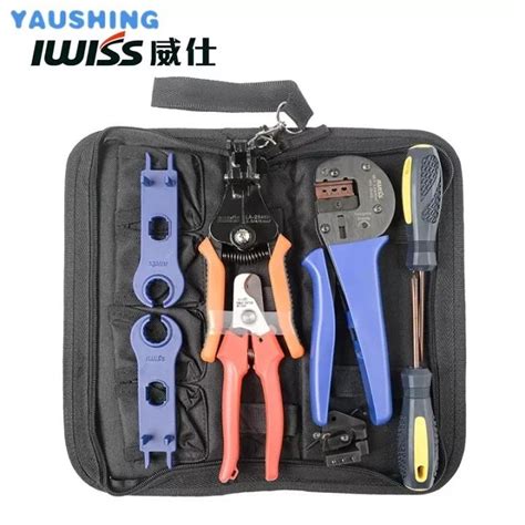 Iwiss Solar Photovoltaic Crimping Pliers Wrench Mc4 Terminal Connector Crimping Pliers Set