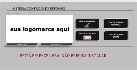 Controle De Estoque Vba Excel Planilha Impressionante à Venda Em