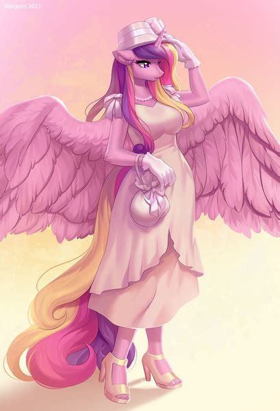 Safe Artist Margony Derpibooru Import Princess Cadance Alicorn Anthro