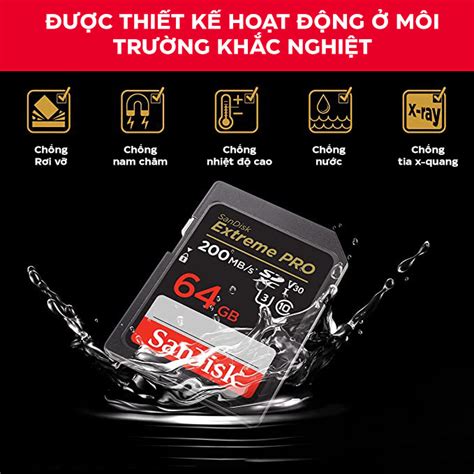 Thẻ Nhớ Sandisk 64gb Sdhc Extreme Prou3 V30 200mbs Sdsdxxu 064g