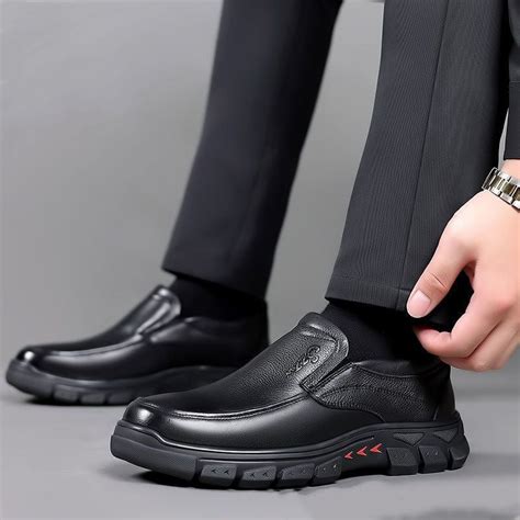 Dressye Mens Genuine Leather Casual Comfy Arch Support Slip On Loafers