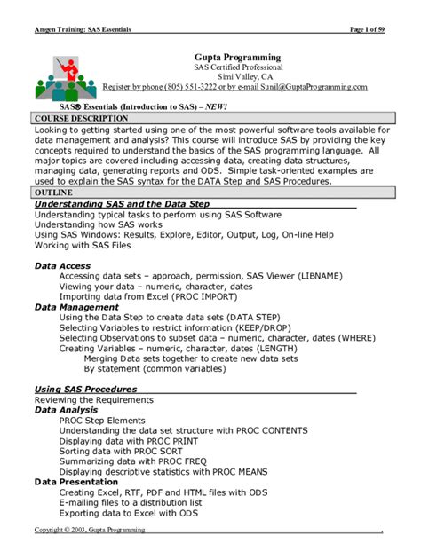 Fillable Online Sas Programmer Professional Certificate Fax Email Print Pdffiller
