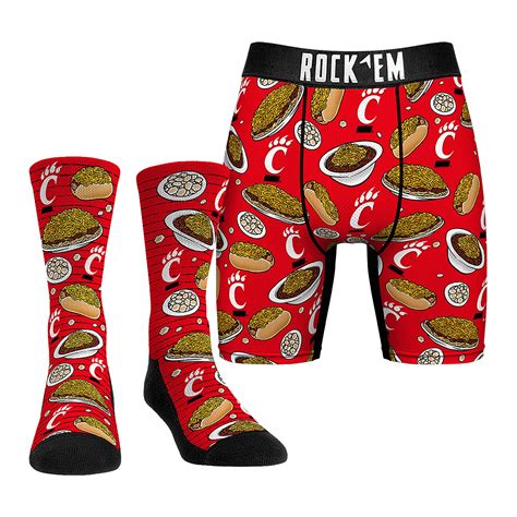 Mens Rock Em Socks Cincinnati Bearcats Skyline Chili Underwear And