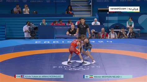 کشتی مهدی محسن نژاد مقابل حریف کوبایی