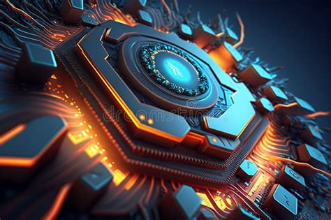 Main Processor On Circuit Board Cpu Chips Inside Computer Generative