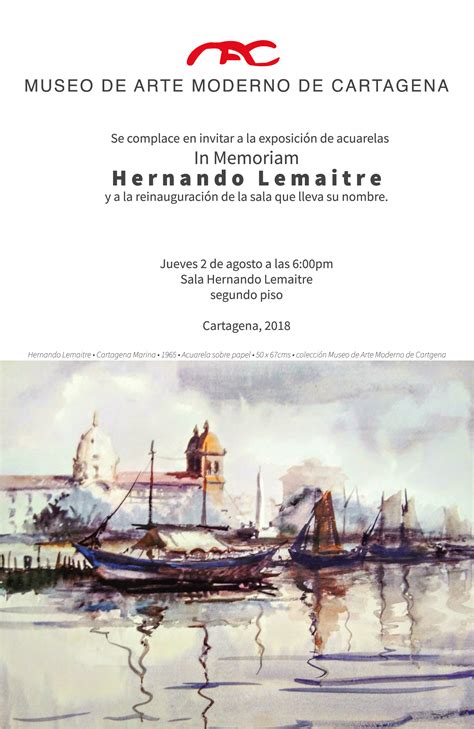 Reinauguración Sala Hernando Lemaitre Museo De Arte Moderno De Cartagena