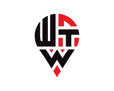 Premium Vector Wtw Letter Location Shape Logo Design Wtw Letter