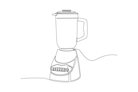 Premium Vector Continuous One Line Drawing Electric Blender Kitchen