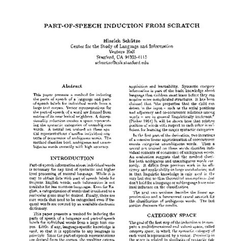 Part Of Speech Induction From Scratch Acl Anthology