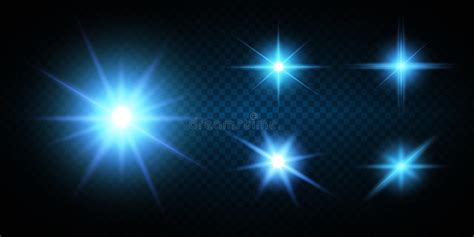 Glow Light Effect With White And Blue Sparks Shining With Special Light