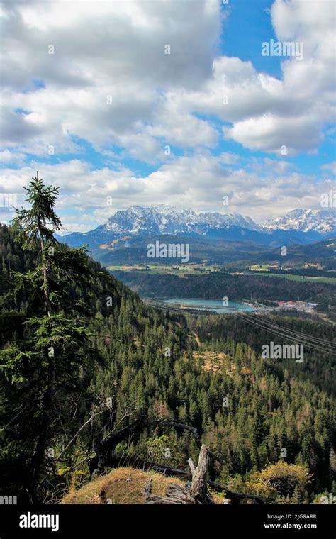 View Of The Wetterstein Mountains With Wettterstein Peaks View Of The