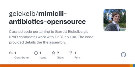 Github Geickelb Mimiciii Antibiotics Opensource Curated Code