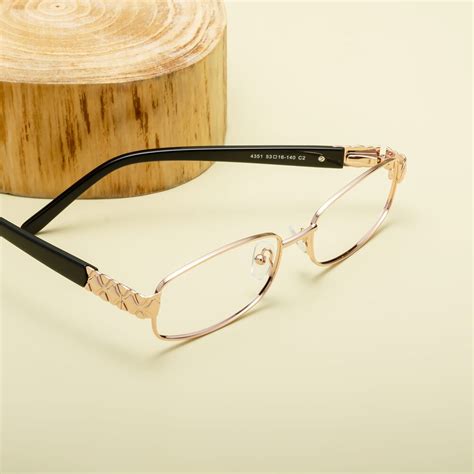 Rose Gold Classic Metal Rectangle Eyeglasses Luxe