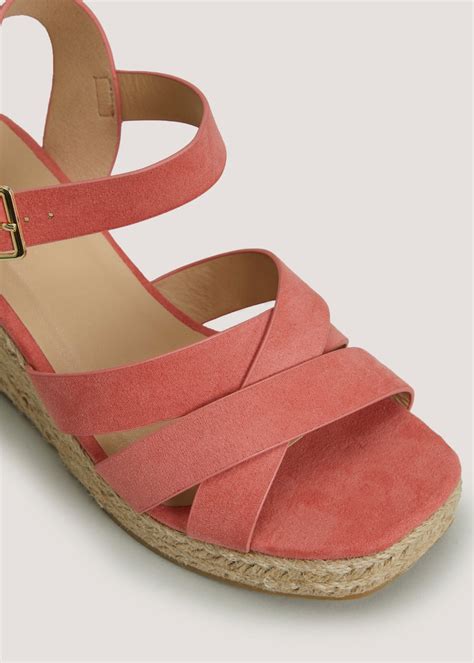 Pink Wide Fit Cross Strap Espadrilles Matalan