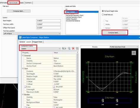 help with profile band labels autodesk community