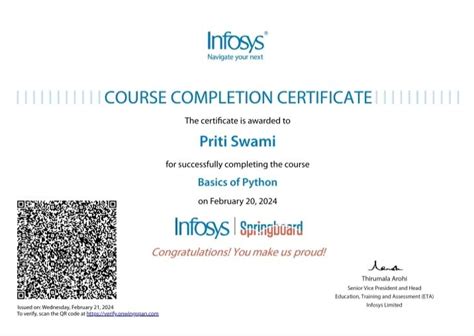 Priti Swami On Linkedin Hello Everyone L Completed Basics Of Python Course On Infosys