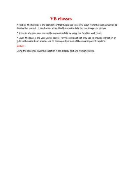 Vb Classes Textbox And Label Basics Pdf