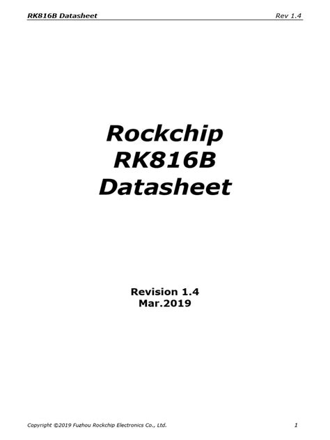 Rk816b Datasheet V1 4 Pdf Battery Charger Electrical Engineering