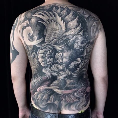 传统满背貔貅 Work By纹身吧社区 纹身大咖