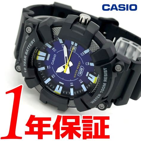 【未使用】【1円】新品正規品casioカシオメンズ腕時計10気圧防水ダイバーアナログカレンダー機能樹脂ベルトブラックブルーカジュアル箱保証書