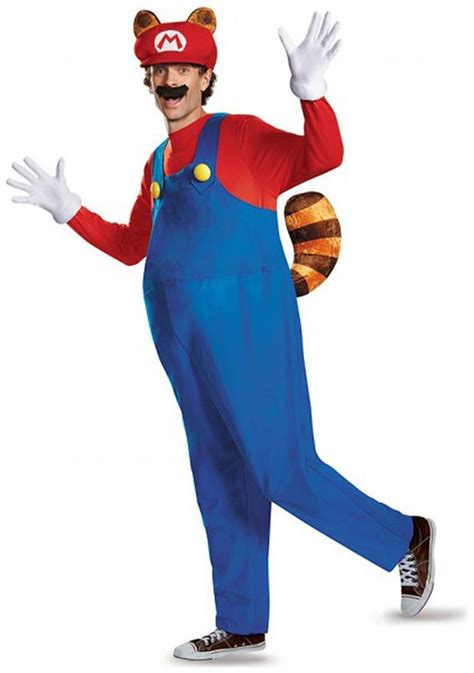 Super Mario Bros Nintendo Mario Raccoon Deluxe Costume Adult