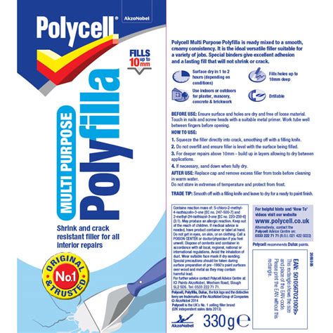 Polycell Multi Purpose Polyfilla 330g Diy Fillers Bandm