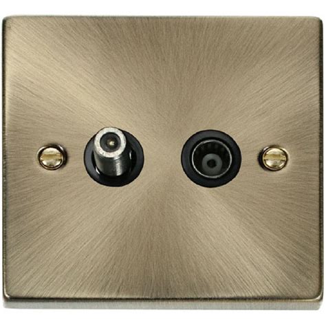 Click Deco Antique Brass Tv And Satellite Socket Vpab170bk Rs