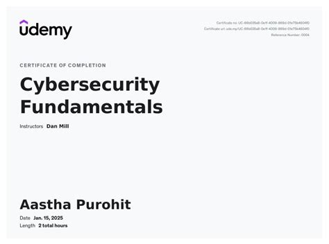 Aastha Purohit On Linkedin Cybersecurity Udemy Professionaldevelopment Learningjourney