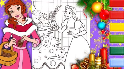 Disney Princess Belle Christmas Coloring Pages