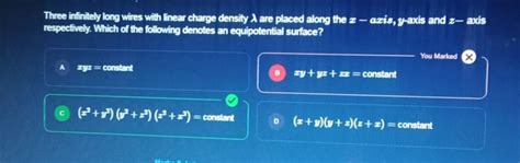 Three Infinitely Long Wires With Linear Charge Density λ Are Placed Along