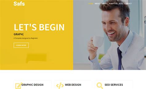 Safs One Page Free Bootstrap 4 HTML5 Personal Portfolio Website
