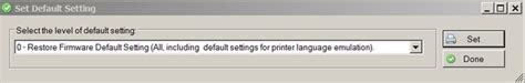 how to set printer to its default settings on netira
