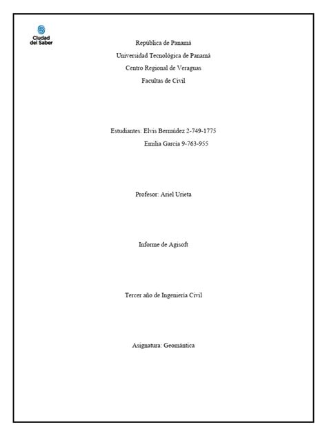 Informe De Agisoft Pdf