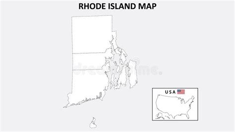 罗德岛地图 罗得岛州和地区地图 罗得岛州的政治地图，轮廓和黑白设计 向量例证 插画 包括有 概念 平面 235745296