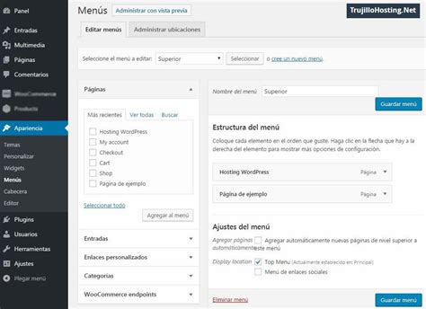 Crear Un Menú En Wordpress Trujillohostingnet