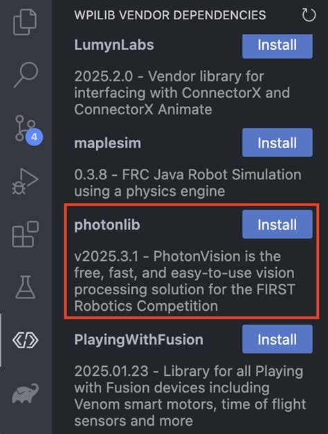 Installing Photonlib Photonvision Docs