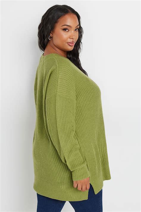 Yours Plus Size Green Knitted Jumper Yours Clothing