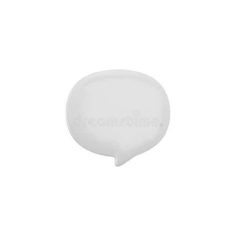 3d Glossy White Empty Speech Bubble Vector Render Rounded Shape Text