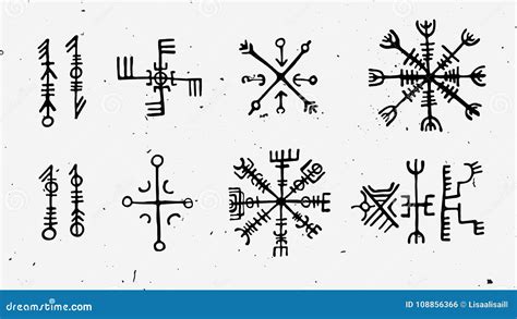 Futhark Norse Islandic And Viking Runes Set Magic Hand Draw Symbols As