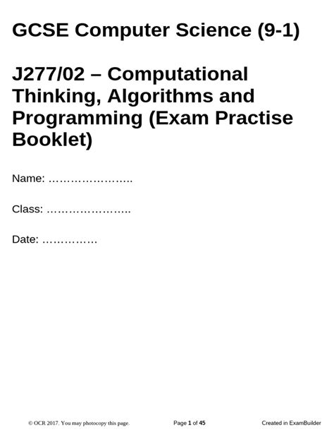 exam practise booklet unit 2 pdf data compression algorithms