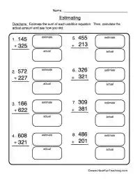 Estimating Sums Worksheets 15 Worksheets Library Worksheets Library