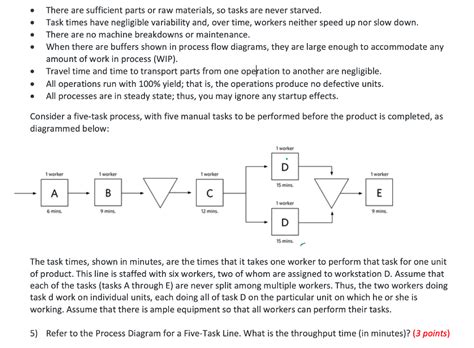 solved refer to the process diagram for a five task line