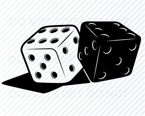 Dice Svg Files For Cricut Black And White Vector Images Silhouette Clip