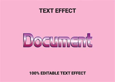 Premium Vector Document Text Effect 3d Editable Text Effect Template Glowing Red Neon Light