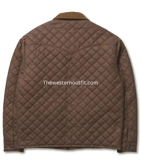 Yellowstone Series Classic John Dutton Brown Quilted Jacket The
