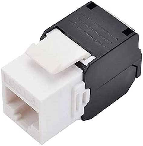 Vertical 180° Toolless Cat6 Keystone Jacks Utp Rj45 Ethernet Connectors White 50 Pack
