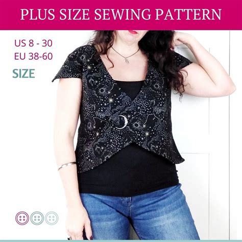 Plus Size Vest Pattern Vest Sewing Pattern Plus Size Pattern Vest Pdf Pattern Wrap Vest